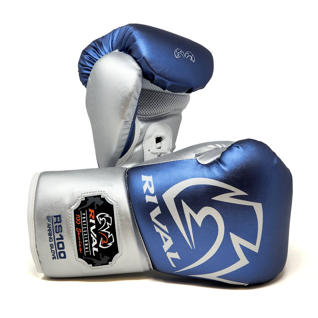 Guantes de boxeo Rival Rs100 azul/plata – Capital MMA